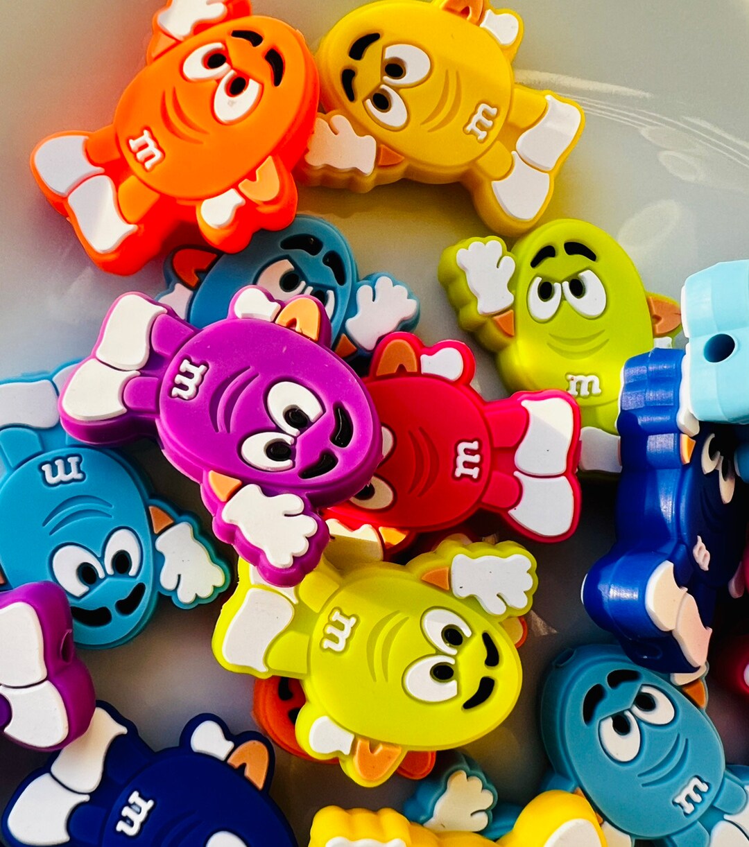 Cute M & M Focal Beads, Red Focal Beads, Silicone Focal Beads, Pen ...