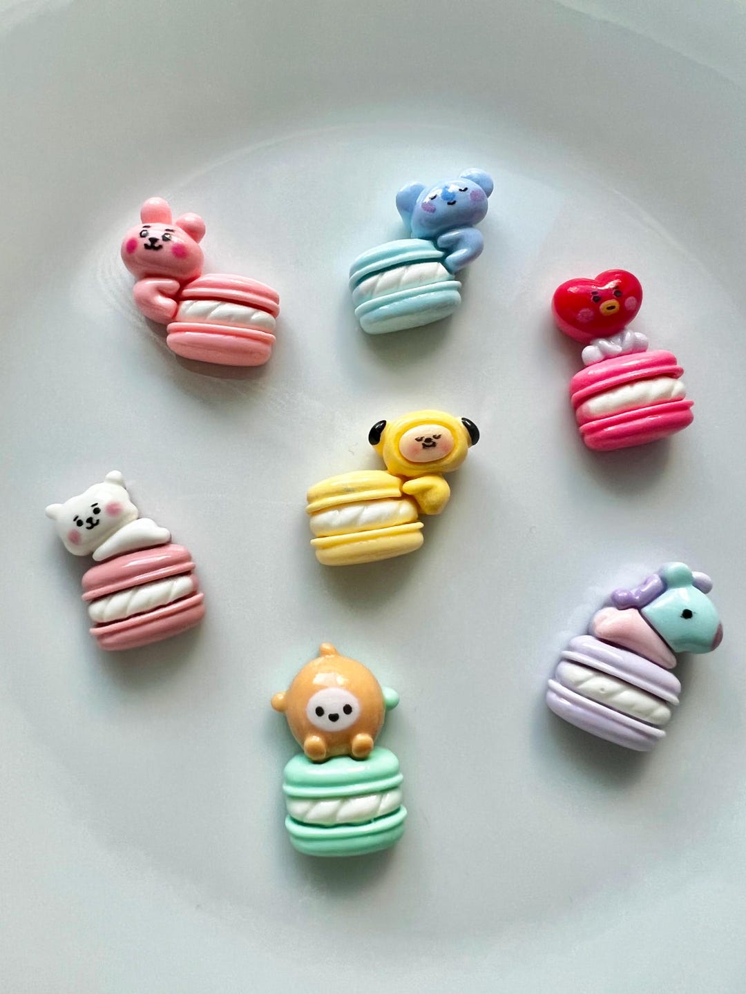 7 Piece Charm Set BT21, BTS, Kawaii, Kpop, K-pop, Music Charms, Resin ...