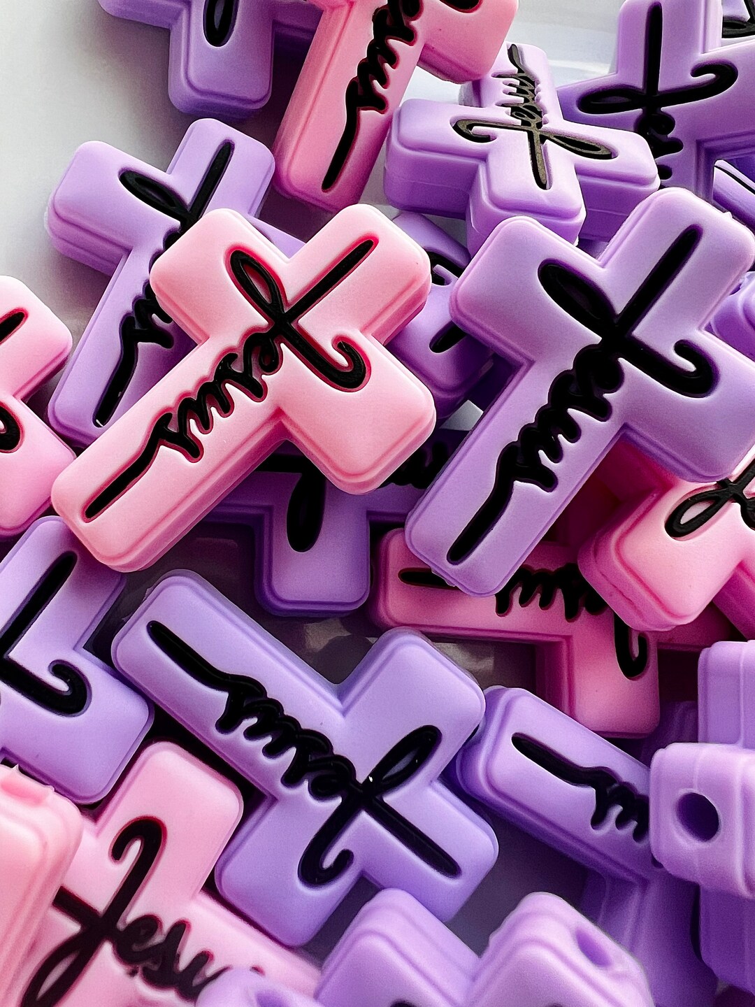 Jesus Cross Focal Beads, Silicone Focal Bead, Focal Beads for Pens ...