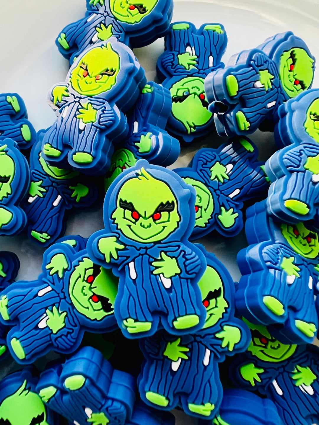 Grinch Blue Hoodie Focal Beads, Focal Beads, Silicone Focal Beads, Pen ...