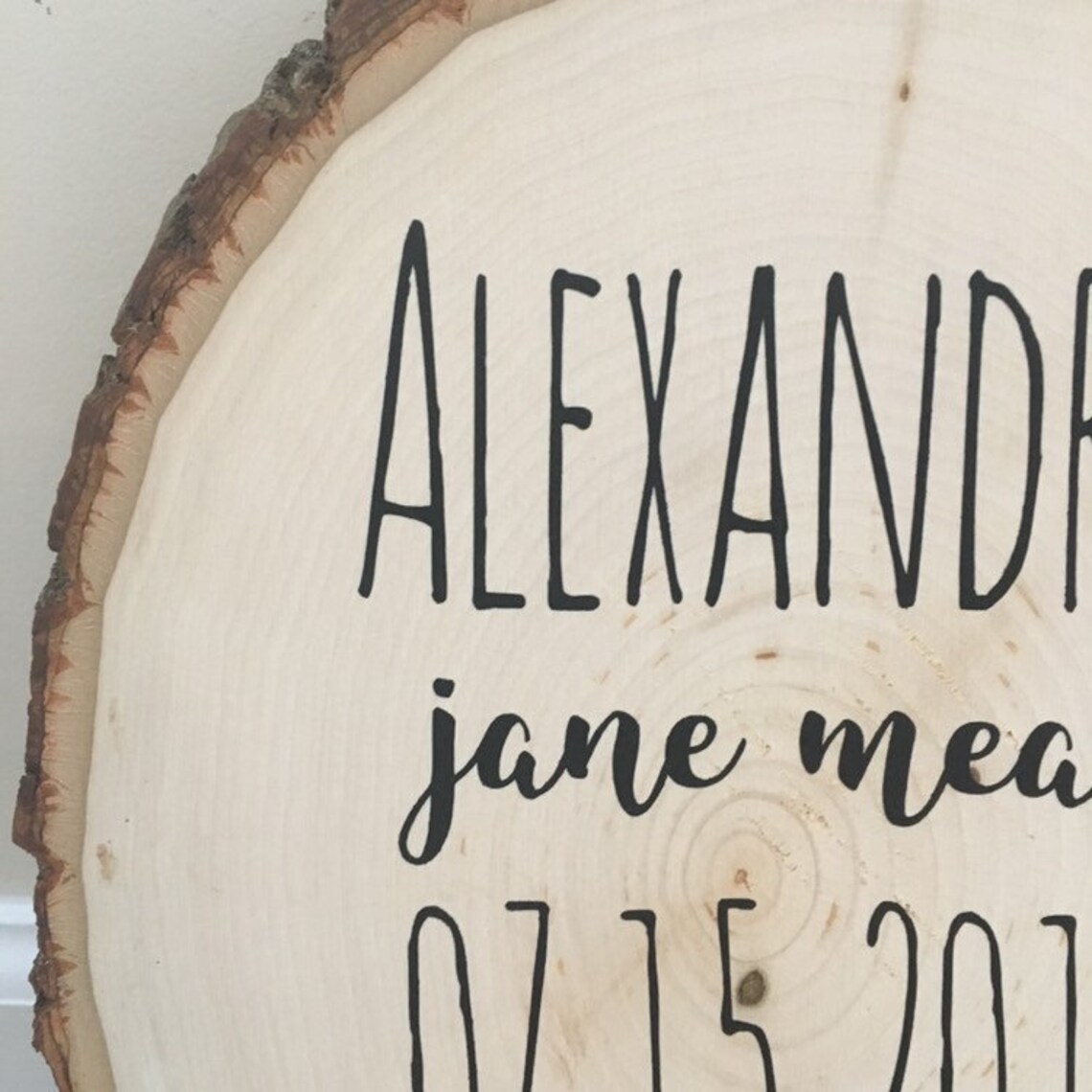Woodland Nursery Decor, Personalized Birth Stats Sign, Natural Wood ...