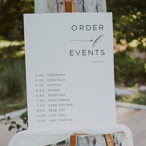Printable Order of Events Sign Ceremony Order of Events - Etsy