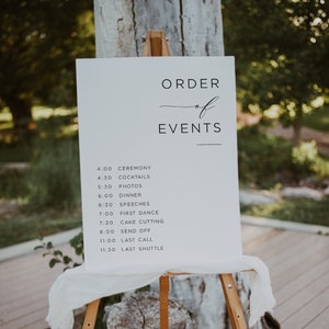 Order of Events Sign Template Ceremony Order of Events Printable Order ...