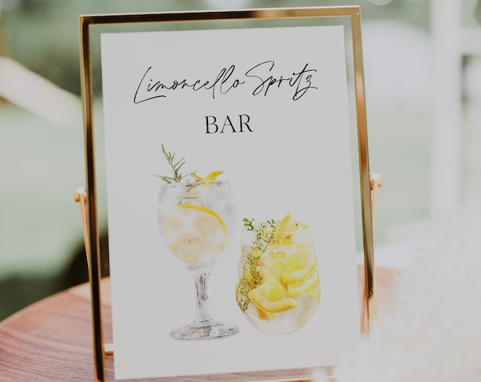Printable Limoncello Spritz Bar Sign Editable Limoncello Bar Sign ...
