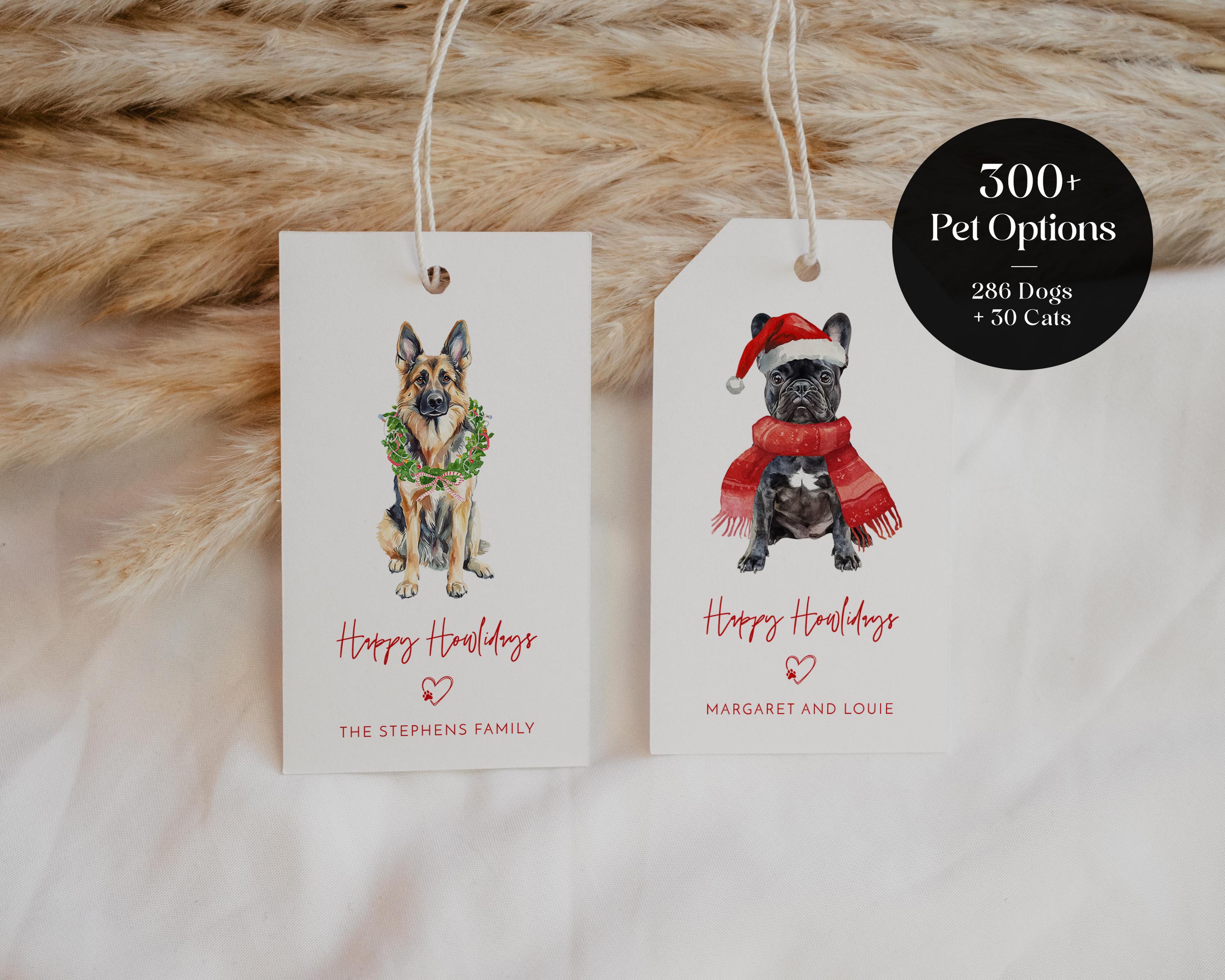 Personalized Christmas Gift Tags, Dog Gift Tag Template, Printable ...