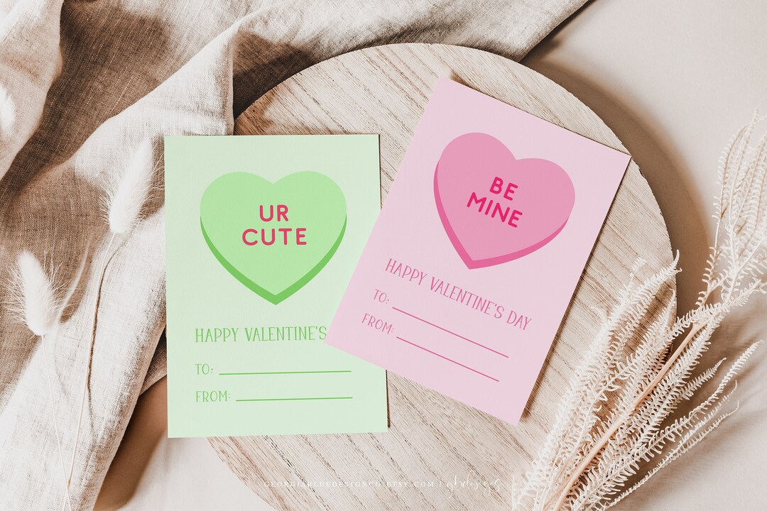 Conversation Hearts Valentines Cards | Classmate Valentines Cards ...