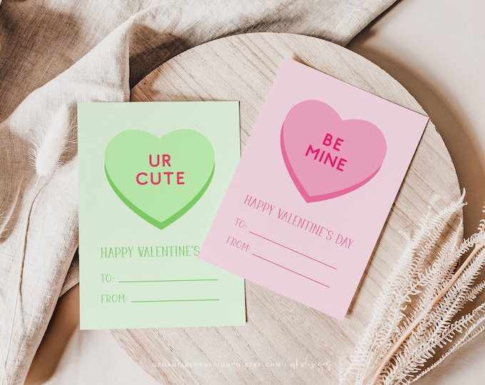 Conversation Hearts Valentines Cards | Classmate Valentines Cards ...