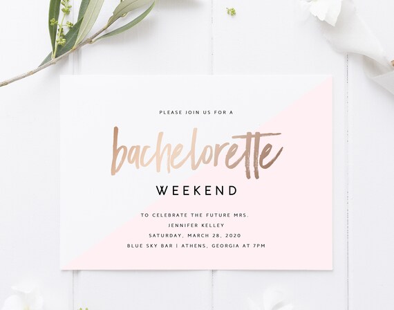 Cocktail and Drinks Hen Do Invite Hazel Printable Bachelorette Party ...
