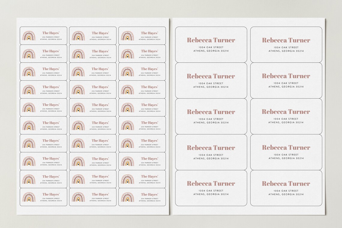 Rainbow Print Address Labels Printable Address Labels | Etsy