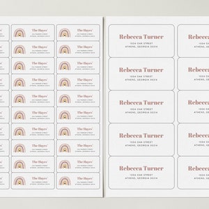 Rainbow Print Address Labels | Printable Address Labels | Address Label ...