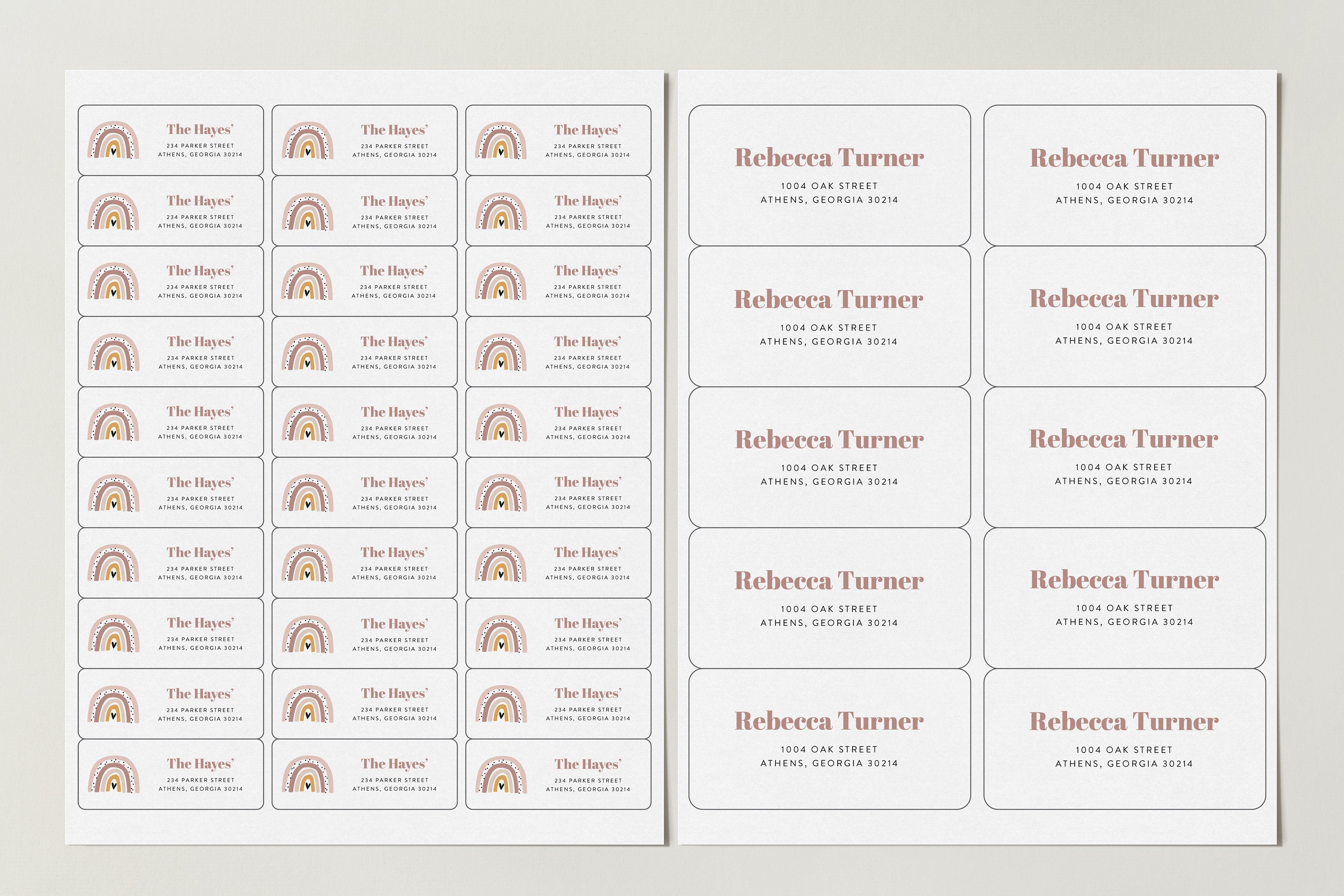 Rainbow Print Address Labels Printable Address Labels | Etsy