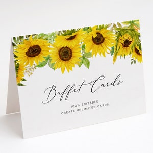 Buffet Card Template Printable Buffet Cards Editable Buffet Cards Food ...