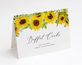 Buffet Card Template Printable Buffet Cards Editable | Etsy