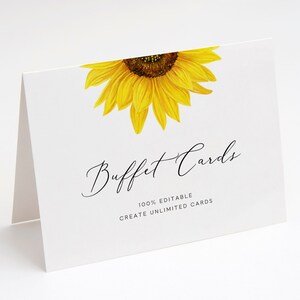 Buffet Card Template | Printable Buffet Cards | Editable Buffet Cards ...