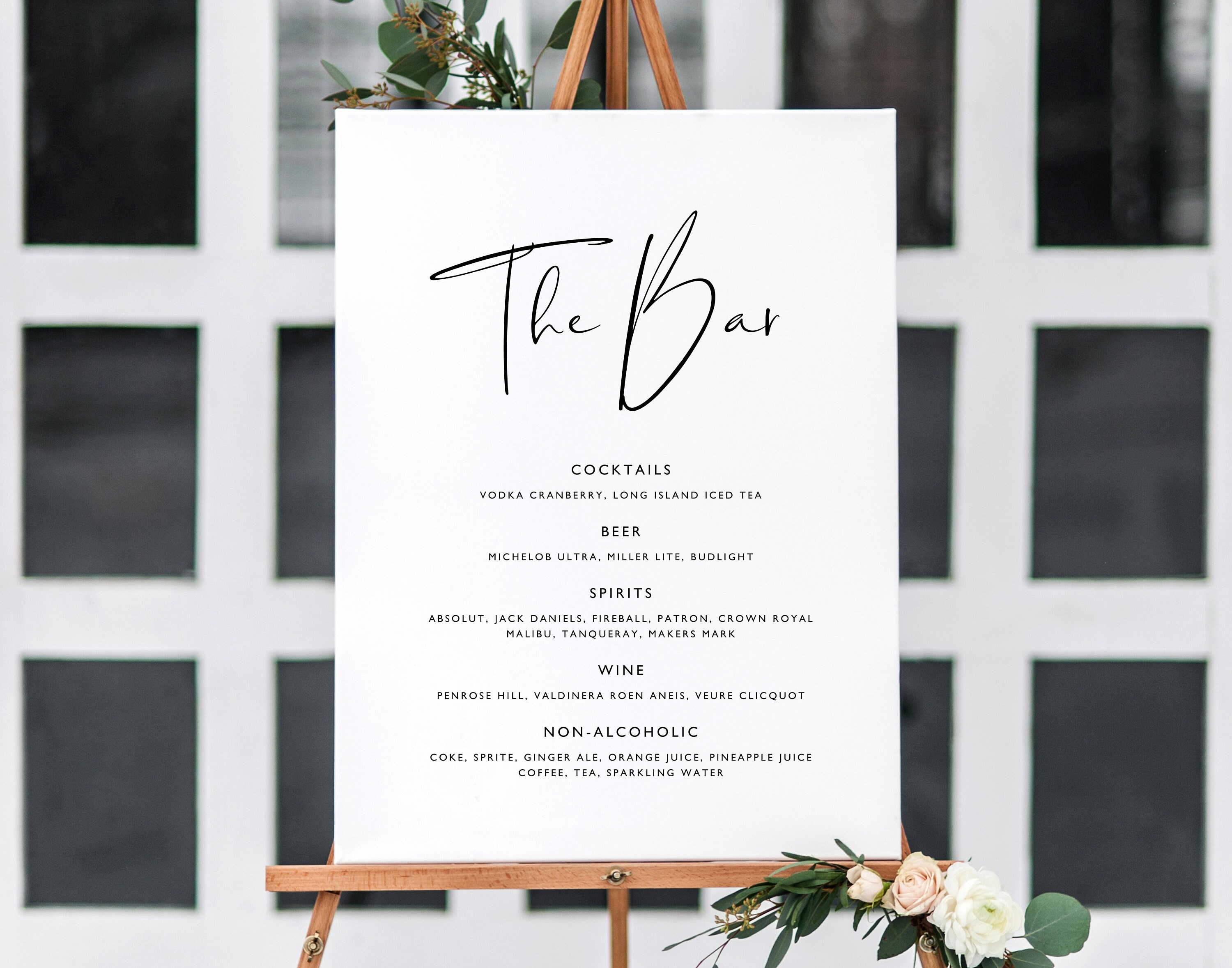 Printable Open Bar Menu Bar Menu Template Open Bar Sign - Etsy