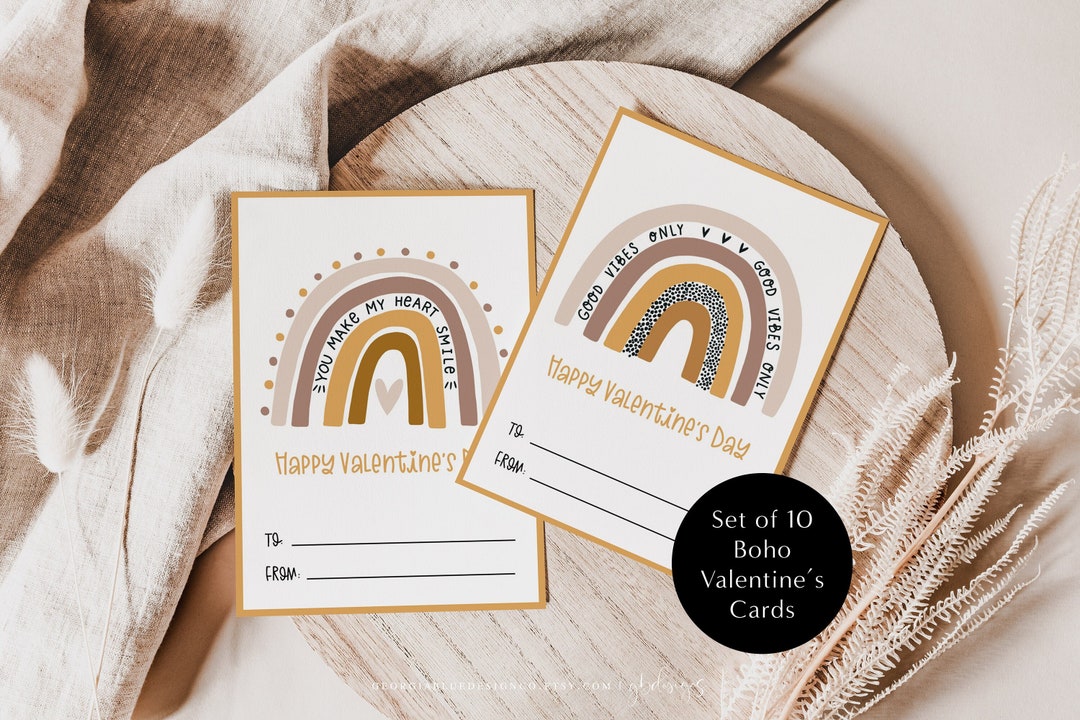 Rainbow Valentines Cards Unicorn Valentine Cards Classroom Valentine's ...