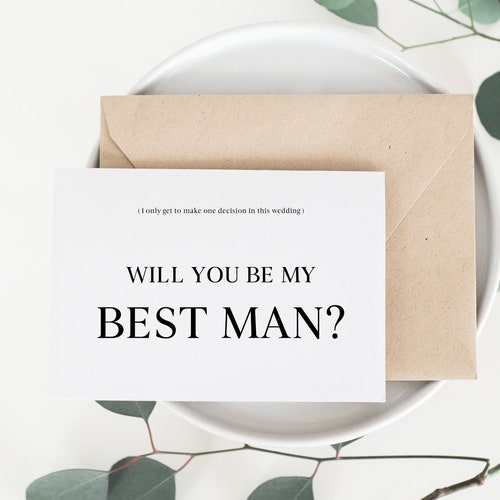 Proposal Card Template for Groomsman Will You Be My Best Man - Etsy