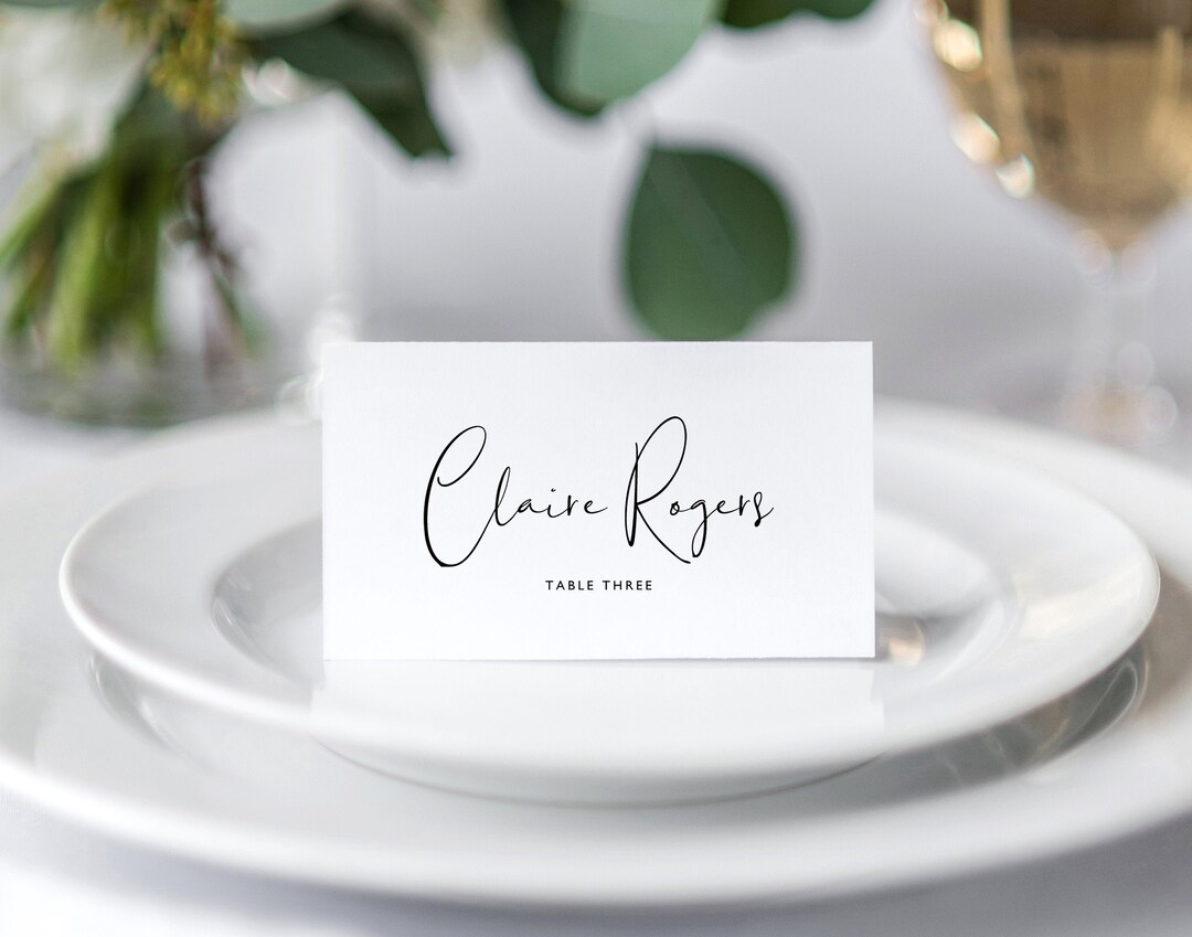 Printable Place Card Template Wedding Place Cards Printable Escort ...