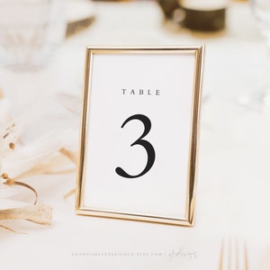Printable Table Numbers | Table Number Template | Wedding Table Numbers ...