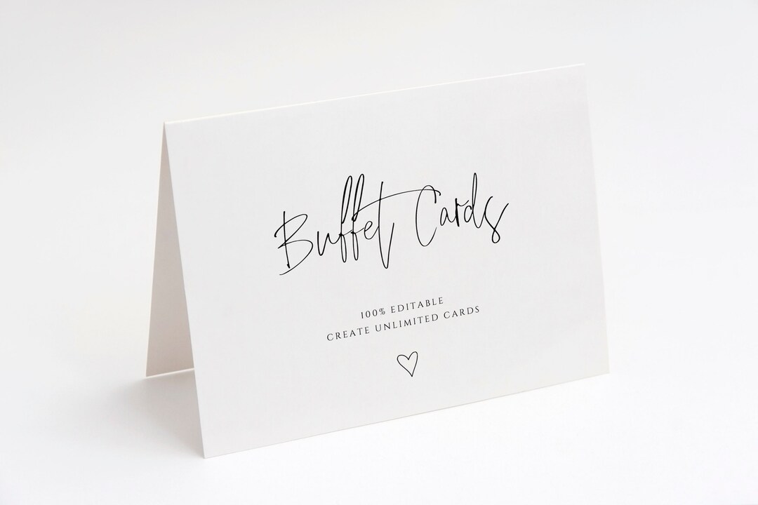 Buffet Card Template | Printable Buffet Cards | Editable Buffet Cards ...