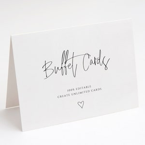 Buffet Card Template | Printable Buffet Cards | Editable Buffet Cards ...