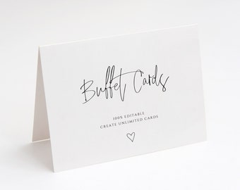 Buffet Card Template Printable Buffet Cards Editable | Etsy