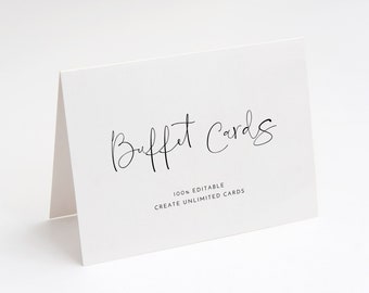 Buffet Card Template Printable Buffet Cards Editable | Etsy