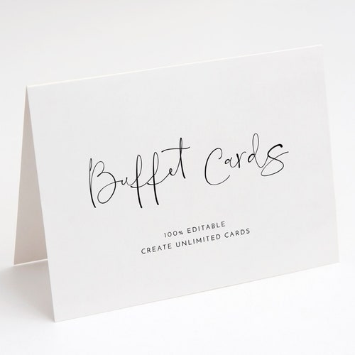 Minimalist Buffet Card Template Buffet Cards Modern - Etsy