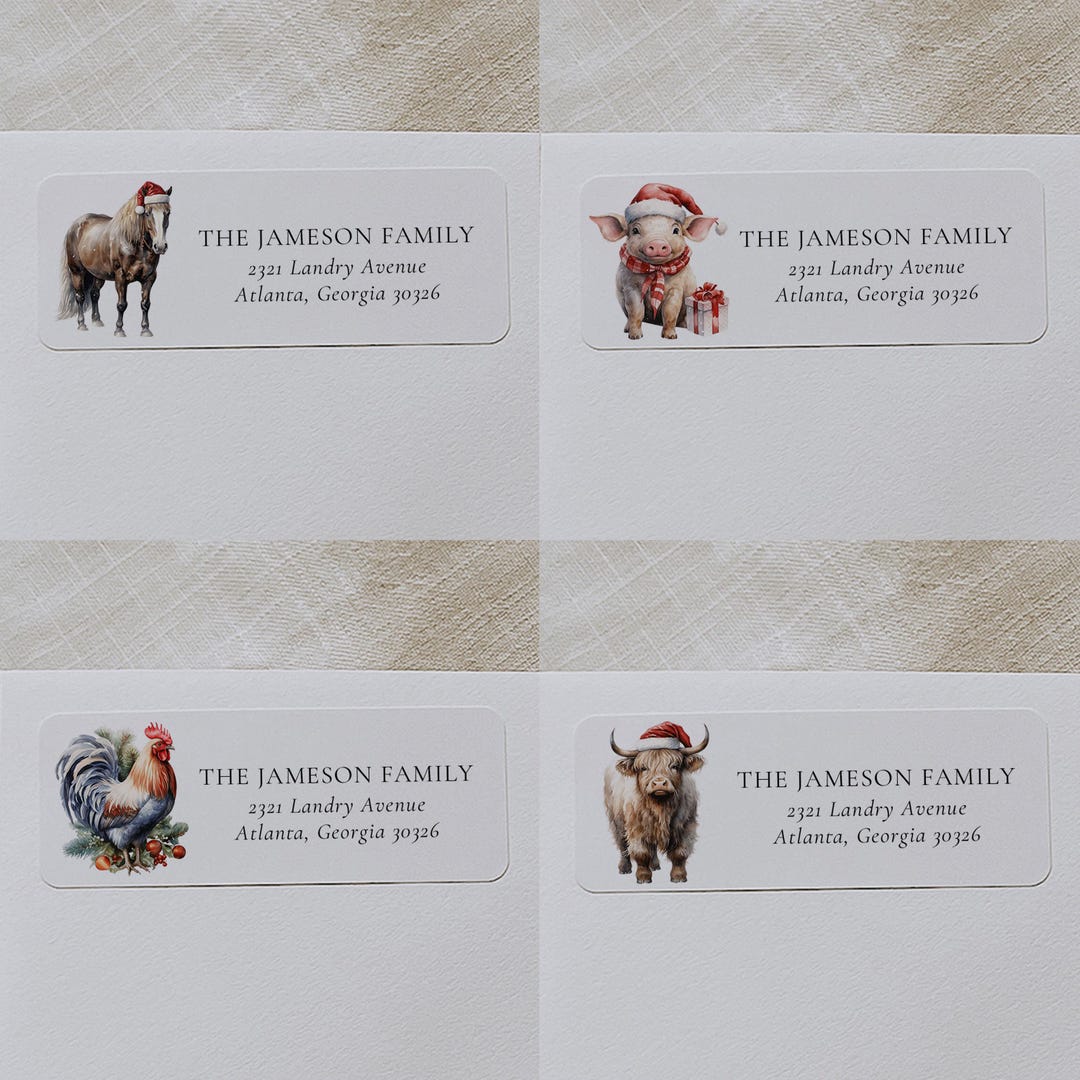 Christmas Return Address Labels, Printable Address Label Template ...