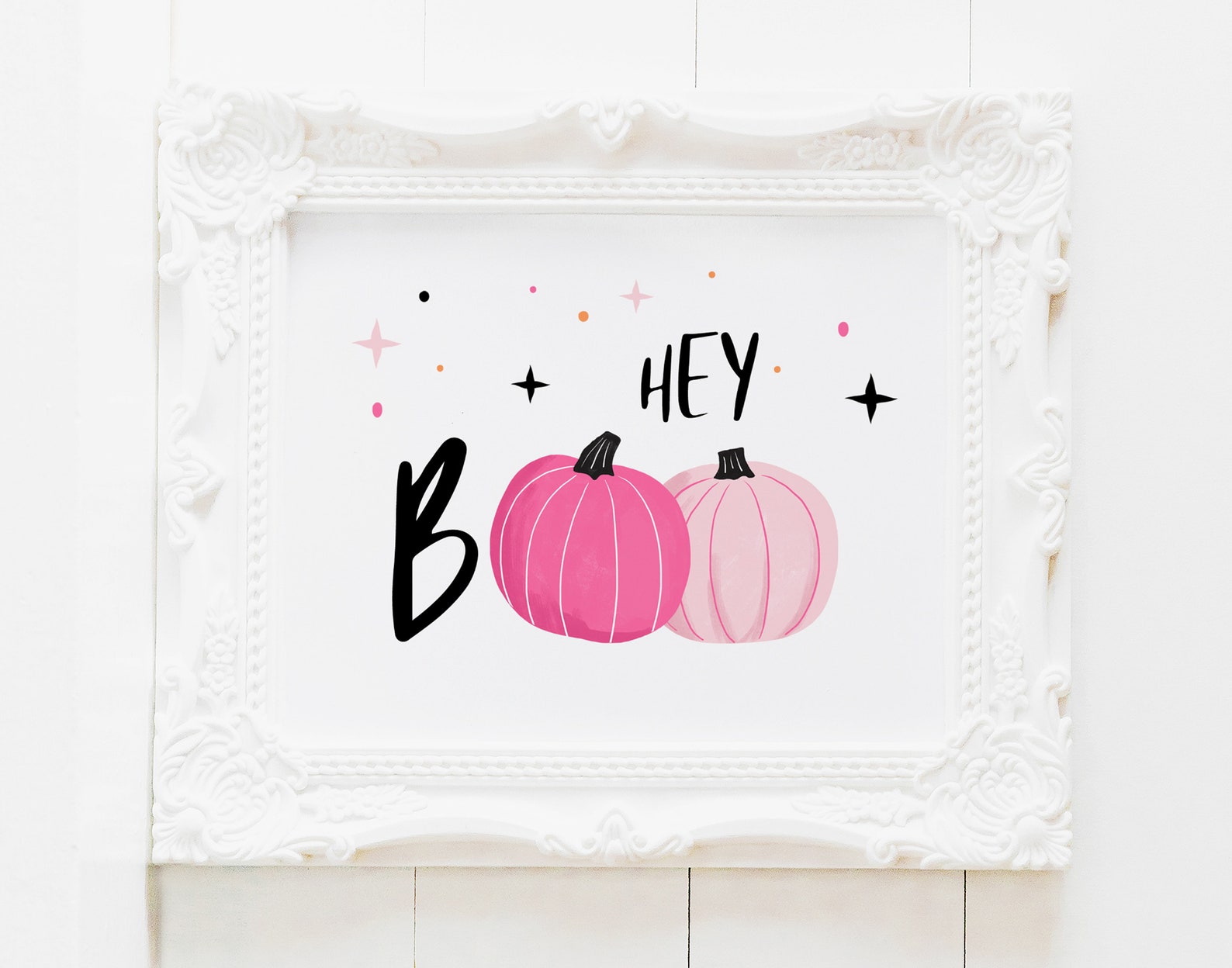 Cute Halloween Printable Pink Halloween Printable Hey Boo | Etsy