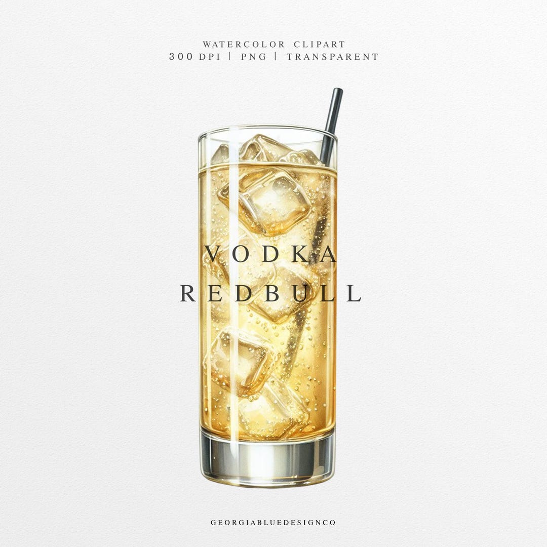 Vodka Redbull Clipart PNG, Wedding Signature Drink Illustration ...