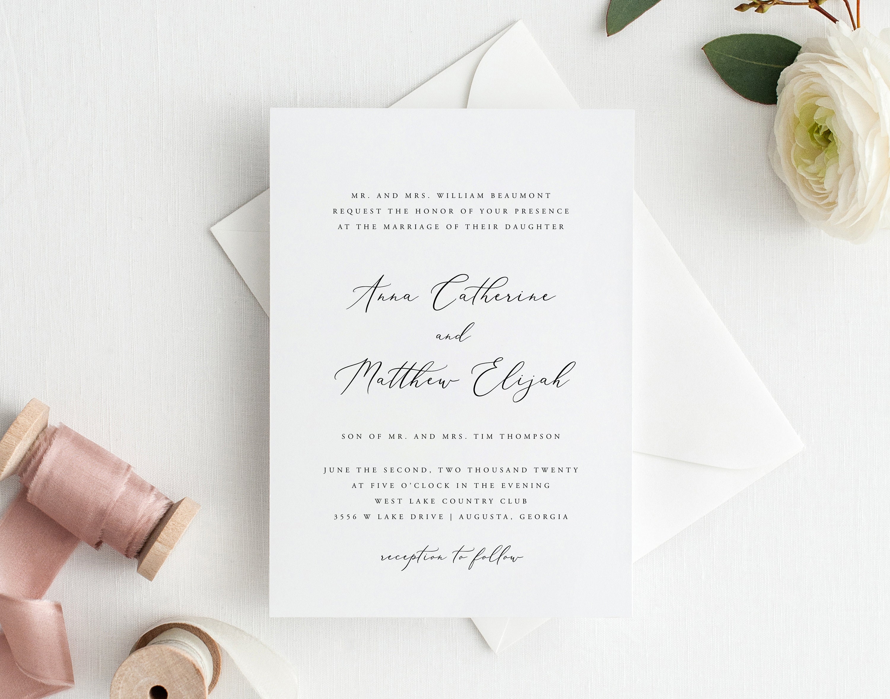 Invitations Paper Simple | Templett Wedding Invitations Wedding Invites ...