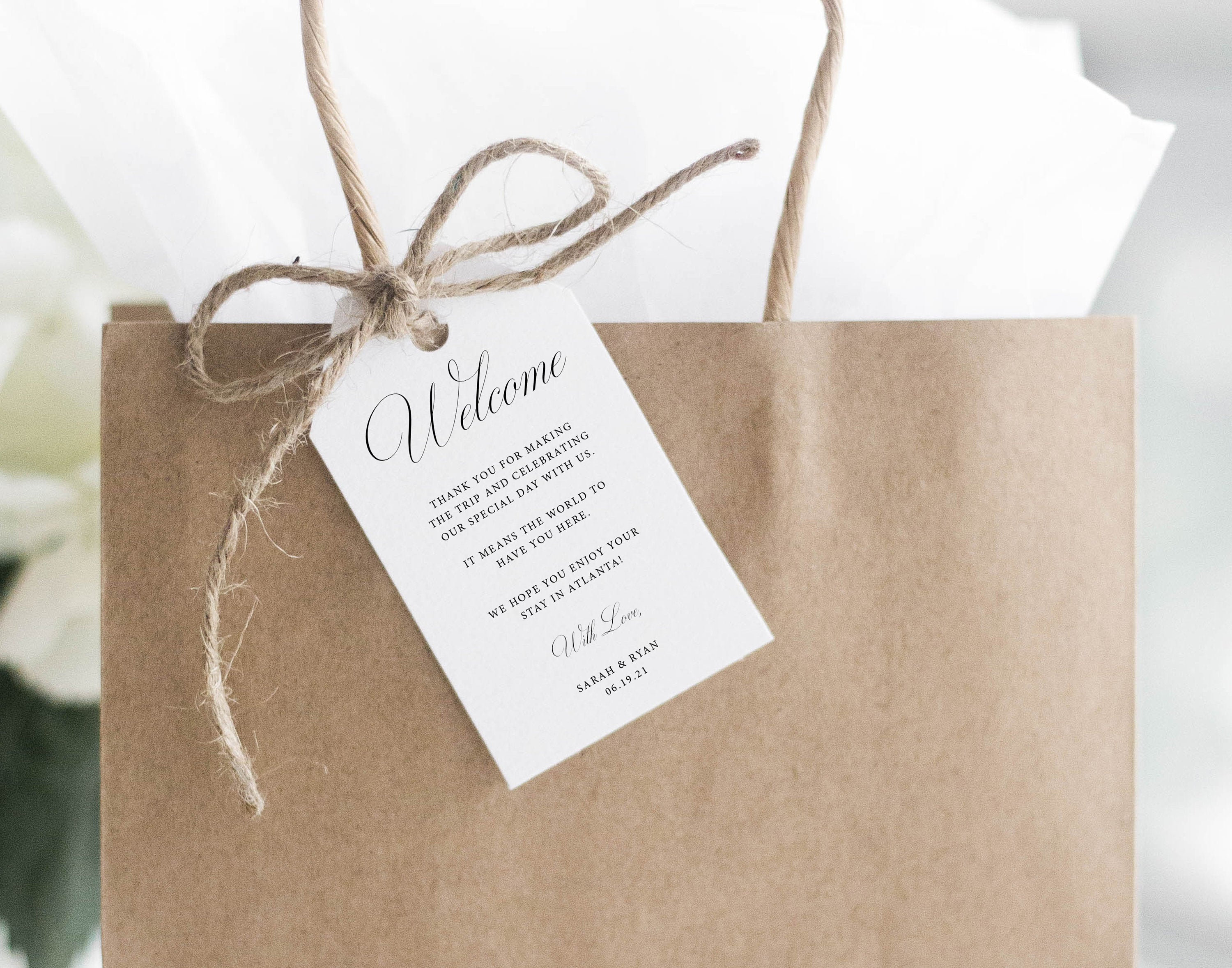 Wedding Welcome Tags Welcome Tags Welcome Tag Template - Etsy