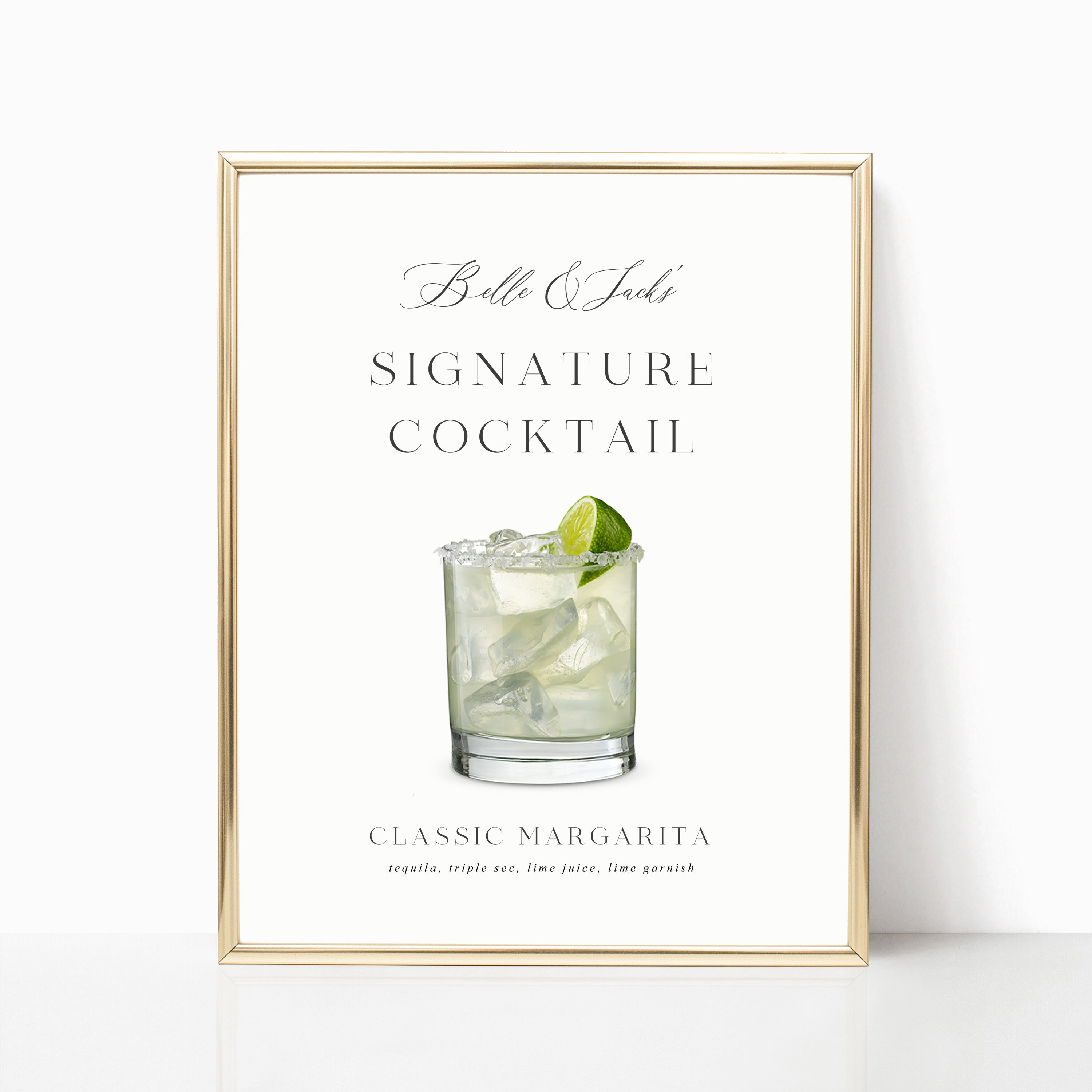 Printable Signature Cocktails Sign Editable Signature | Etsy