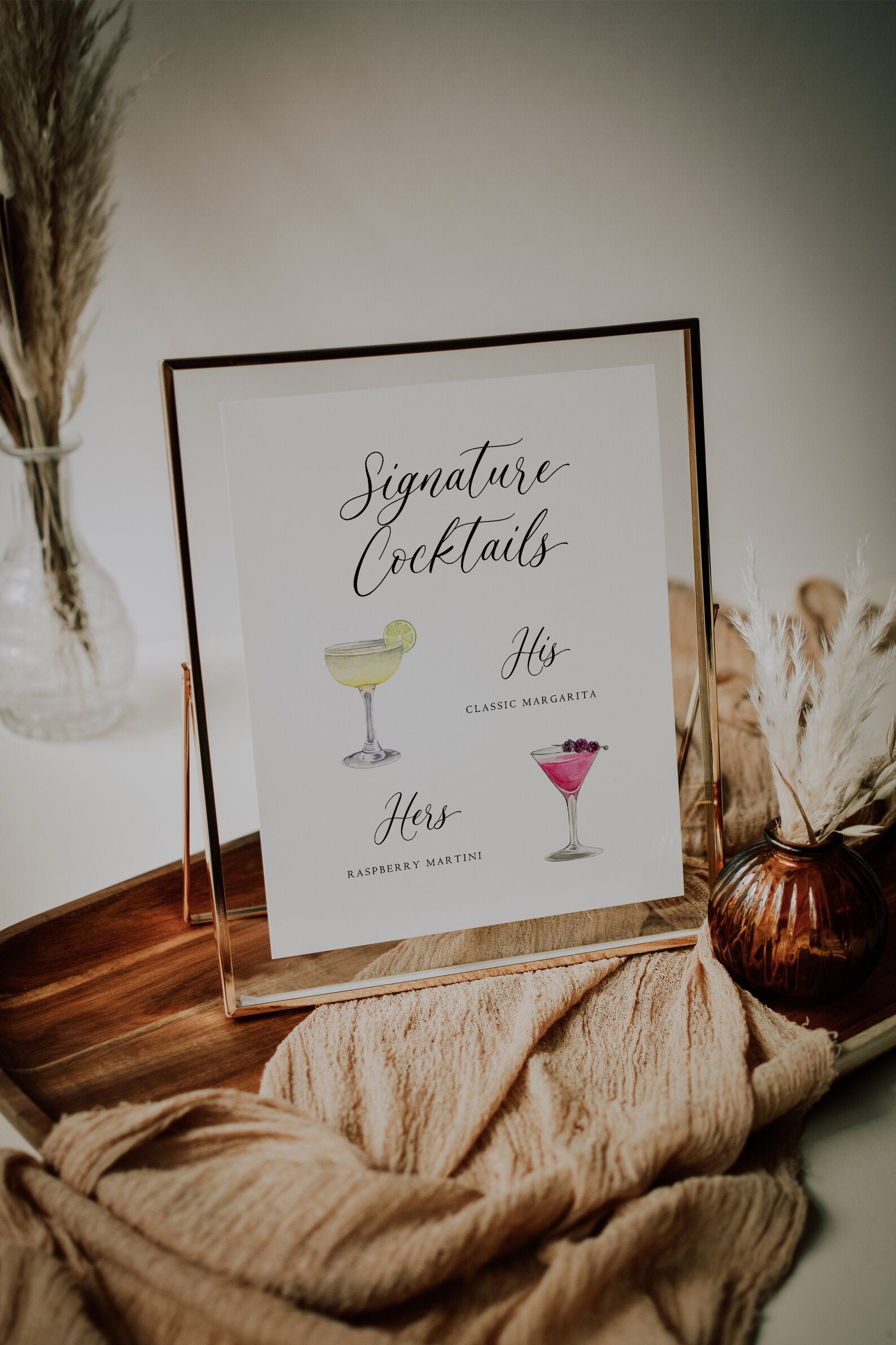 Printable Signature Cocktails Sign Editable Signature | Etsy