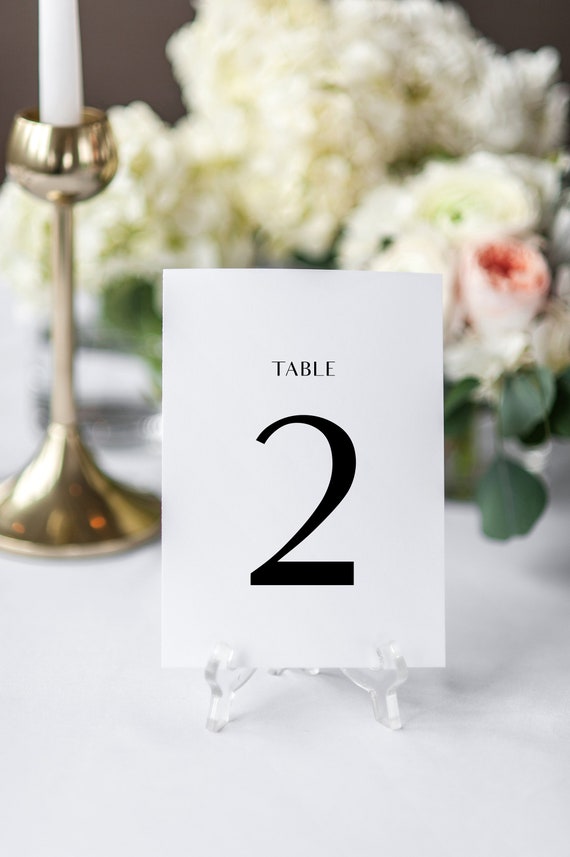 Printable Table Numbers Table Number Template Wedding | Etsy