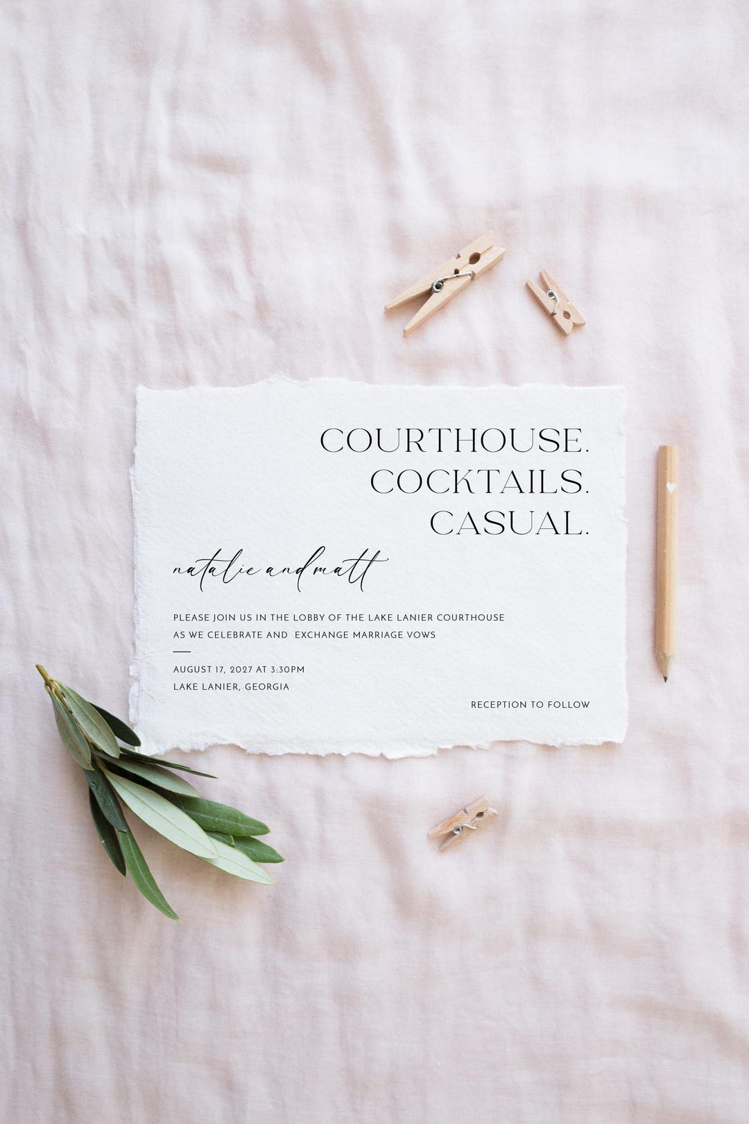 Intimate Micro Wedding Invitation Template, Nothing Fancy, Simple ...