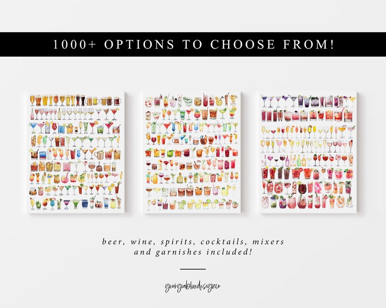 Printable Signature Cocktails Sign Editable Signature - Etsy