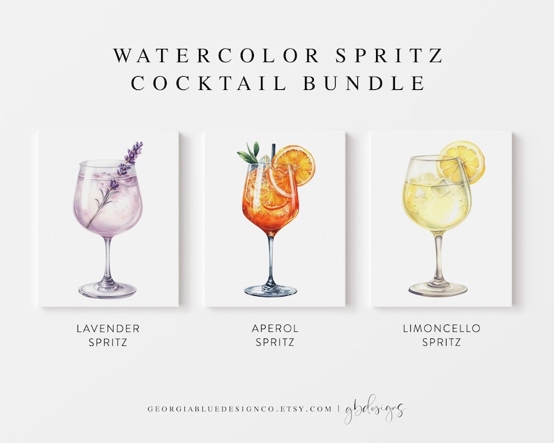 Aperol Spritz Watercolor Clipart | Limoncello Spritz Drink Illustration ...