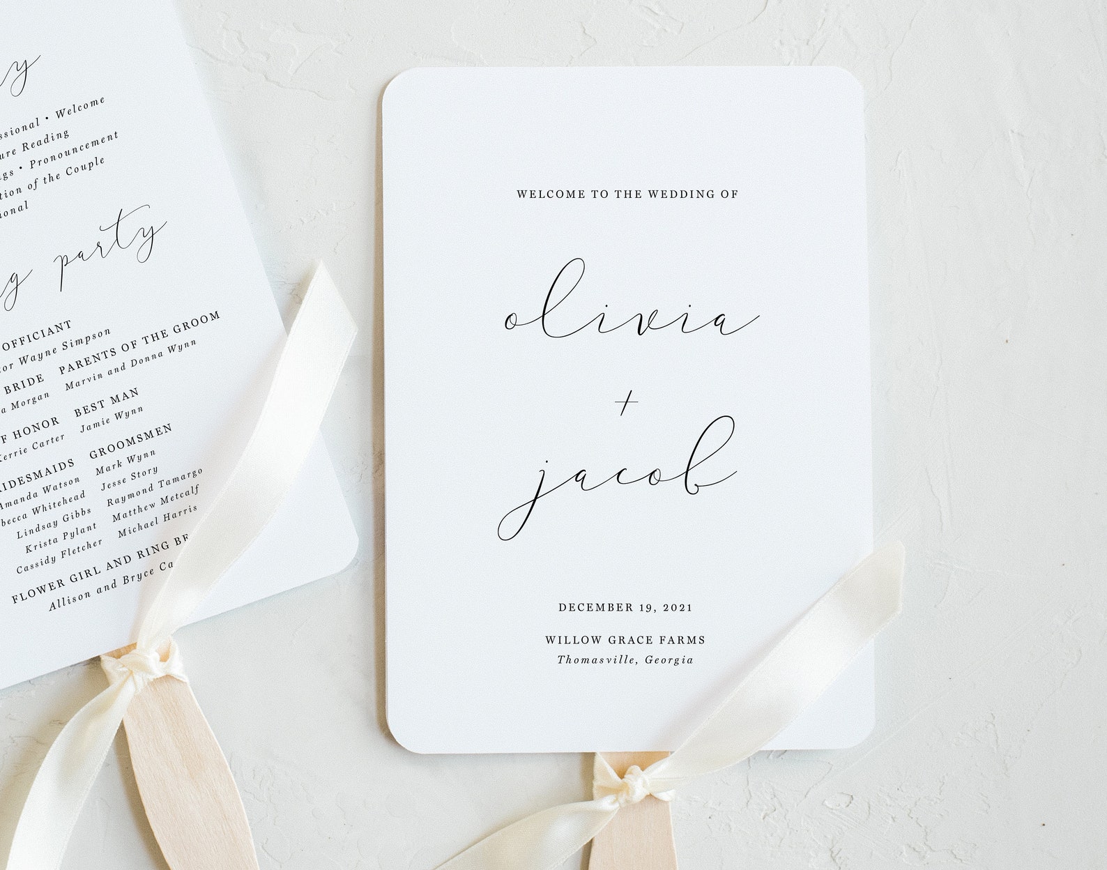 Wedding Fan Program Template Printable Wedding Program - Etsy UK