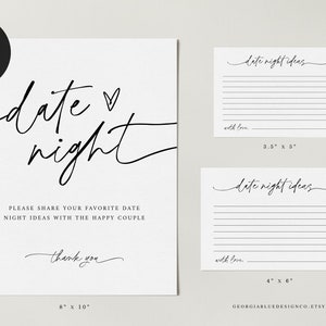 Date Night Ideas Template | Printable Date Night Ideas Sign | Date ...