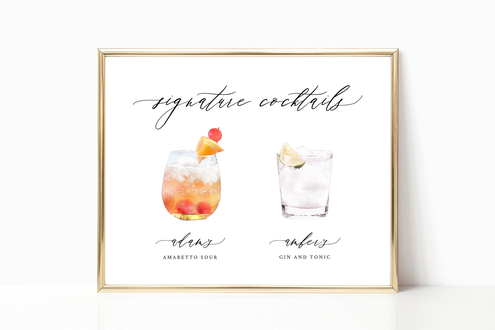 Printable Signature Cocktails Sign Editable Signature - Etsy