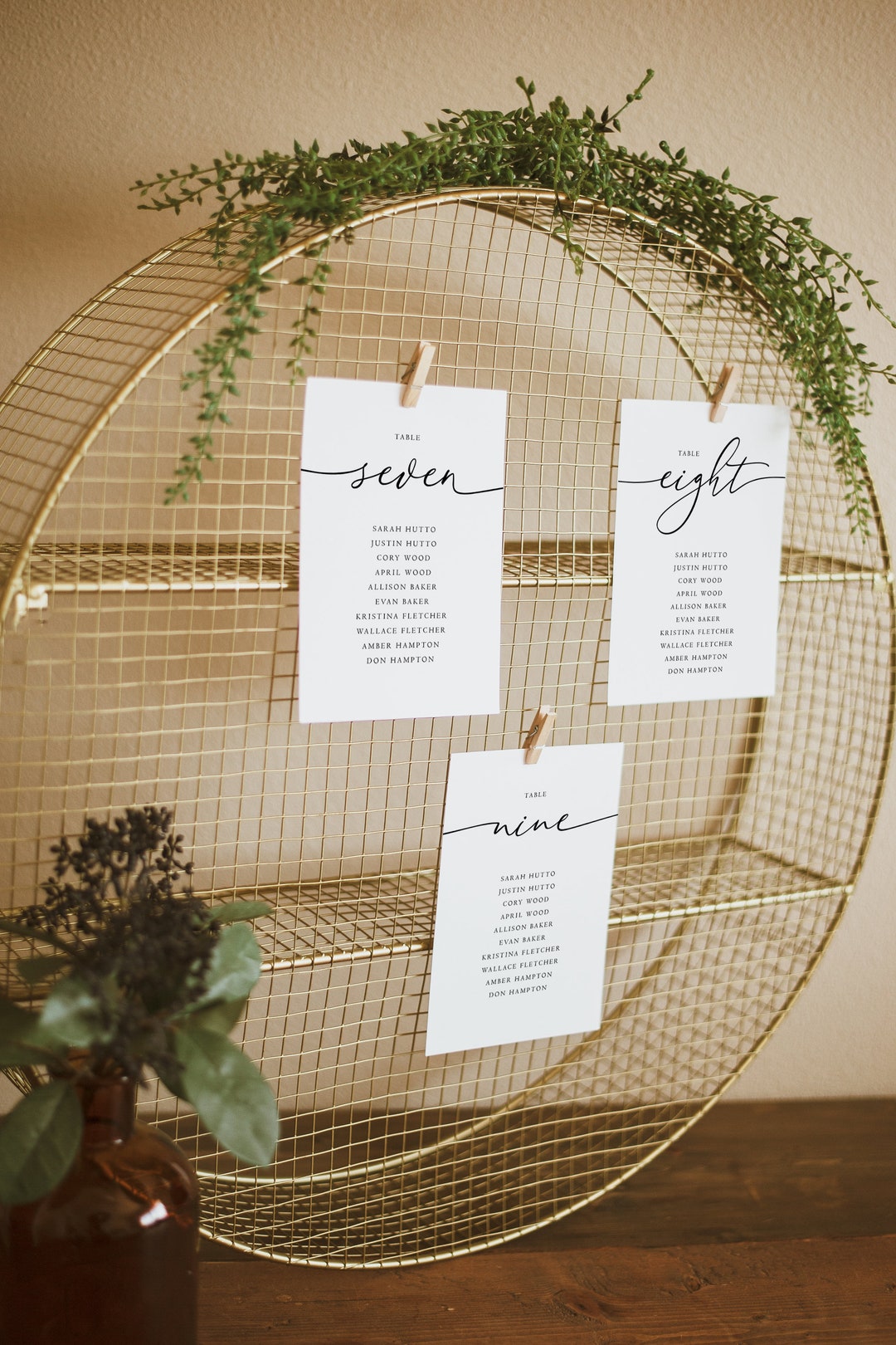 Seating Chart Cards | Printable Seating Cards | Seating Chart Template ...