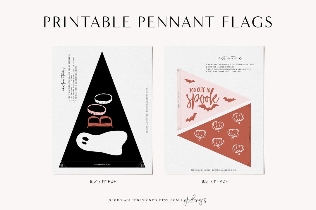 Printable Boo Basket Flags Cute Halloween Flags You've - Etsy