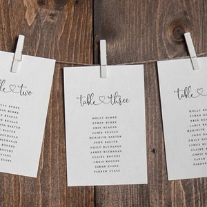 Seating Chart Cards | Seating Cards Template | Printable Seating Cards ...