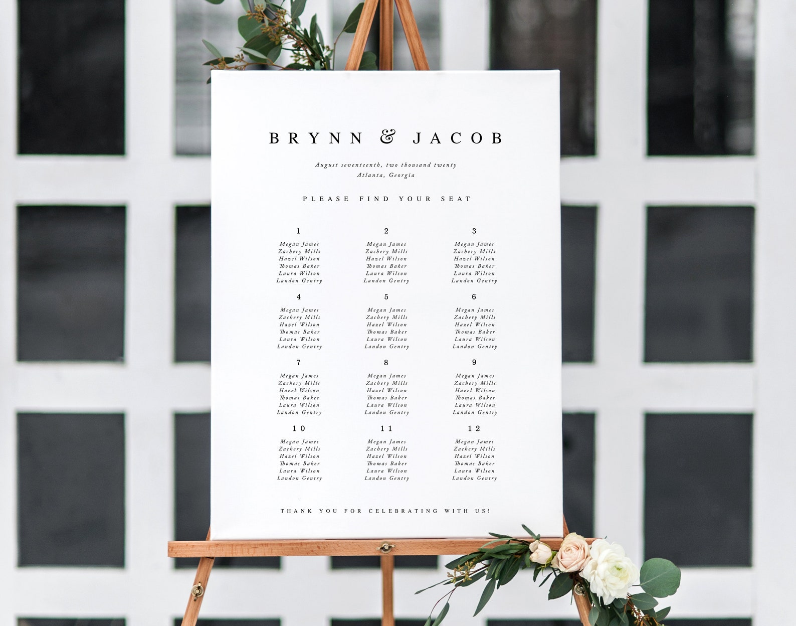 Printable Seating Chart Template Templett Seating Chart - Etsy