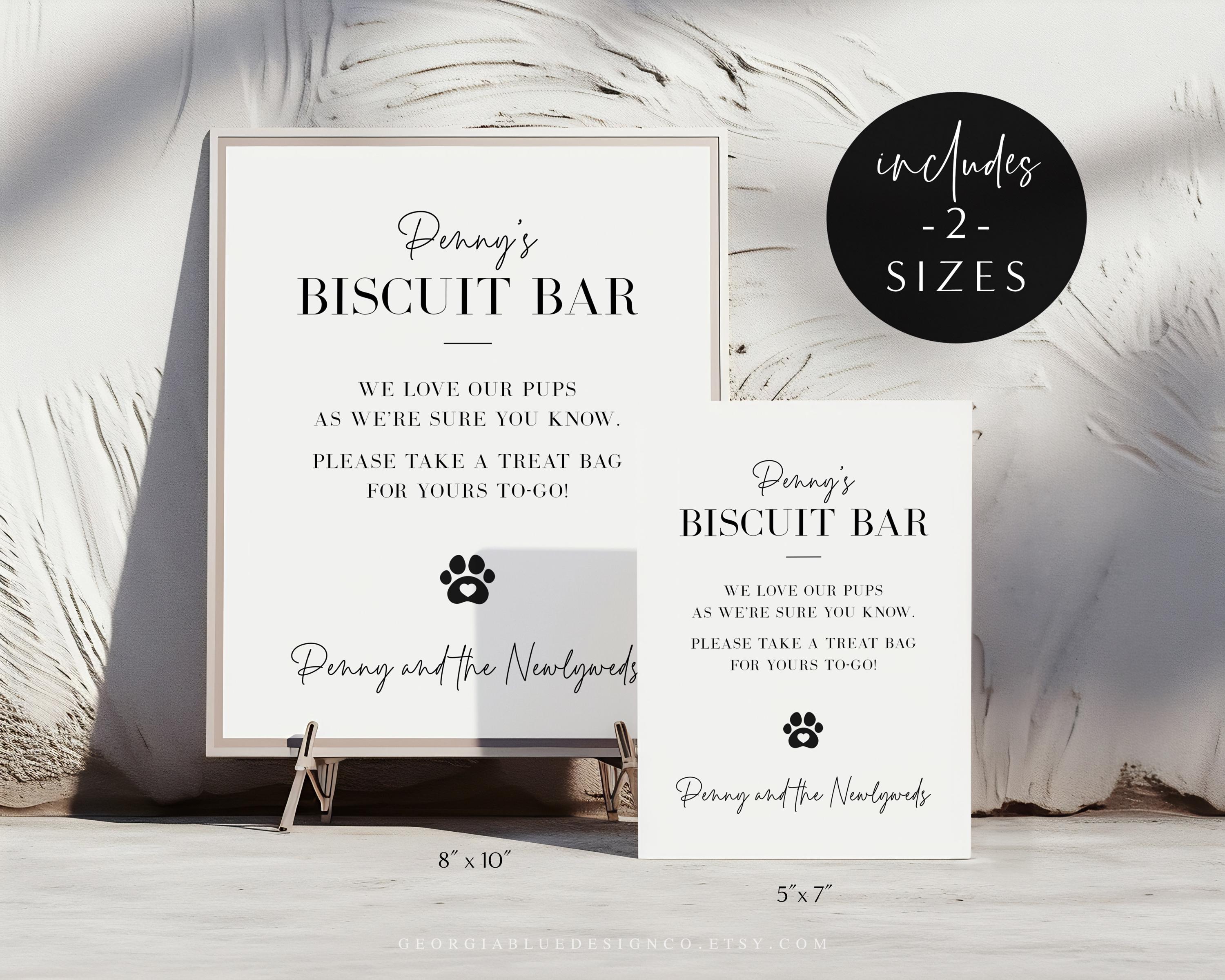 Biscuit Bar Sign, Dog Treat Favor Sign Template, Dog Biscuit Wedding ...