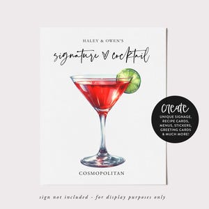 Cosmopolitan Clipart PNG, Wedding Signature Drink Illustration, Digital ...