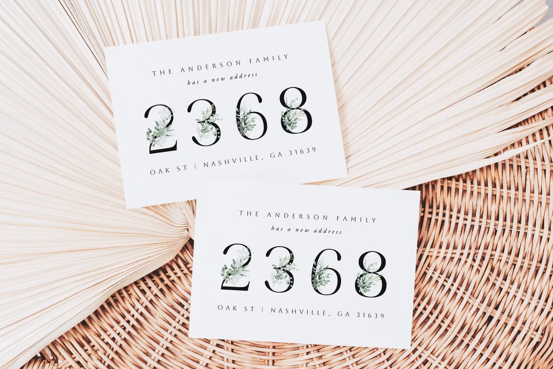 New Address Card Printable Moving Announcement Template Change of ...