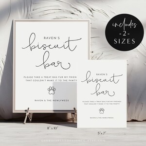 Biscuit Bar Sign, Dog Treat Favor Sign Template, Dog Biscuit Wedding ...
